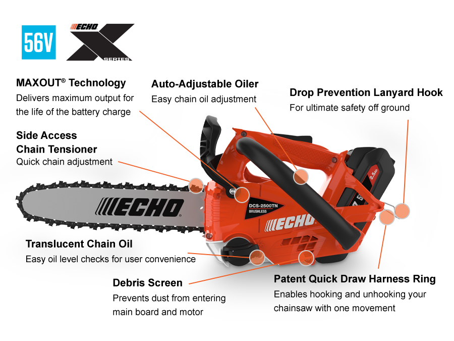 DCS-2500TN 12" Battery Powered Top Handle Chainsaw | ECHO