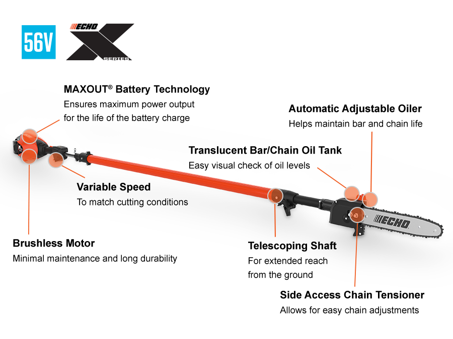 DPPT-2600H X Series Telescoping Shaft Power Pruner | ECHO