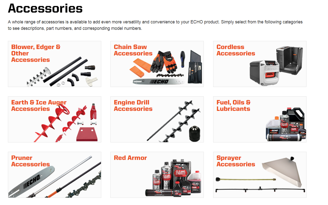 ECHO-USA Web Site Puts Accessories Front and Center in Redesign | ECHO